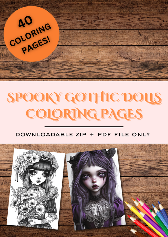 40 Scary Gothic Dolls, Halloween Coloring Pages, Adults & For Kids, In ...